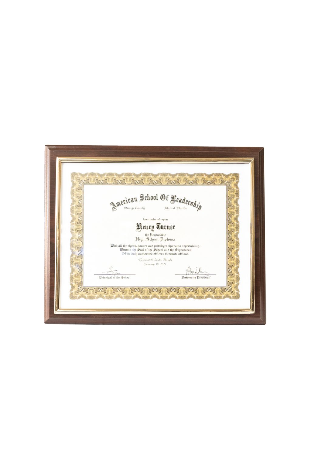 Gold Frame Certificate Plaque - United Trophy
