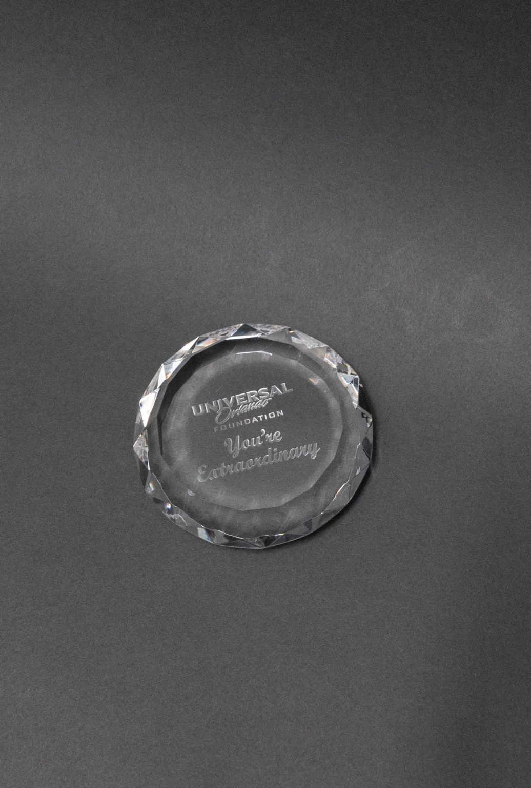 Multifaceted Crystal Round Paperweight - United Trophy