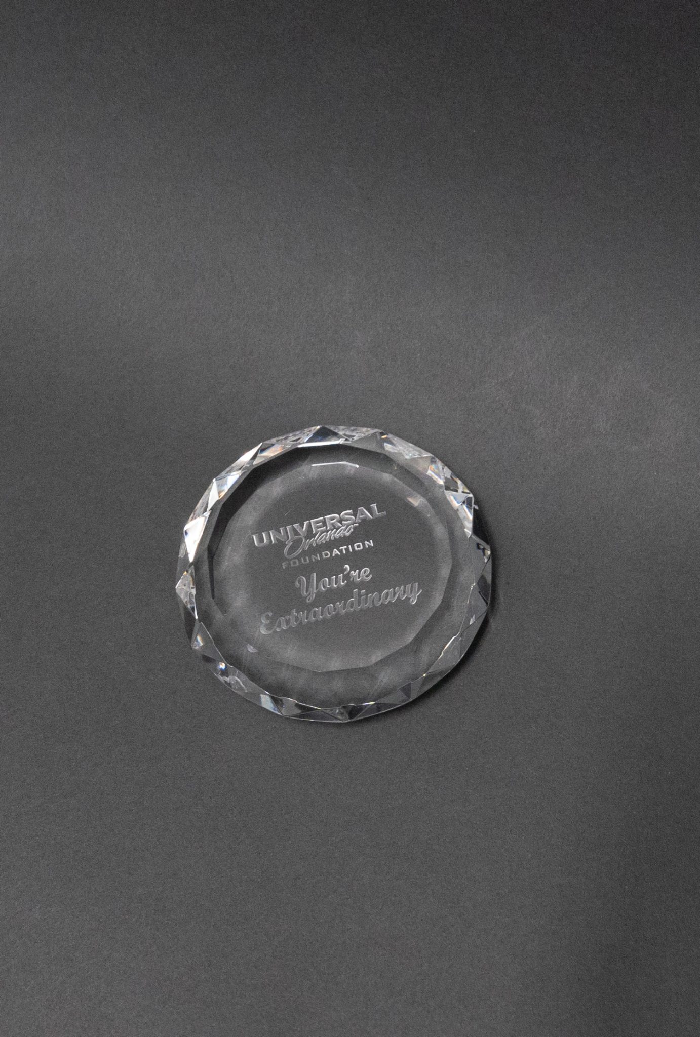 Multifaceted Crystal Round Paperweight - United Trophy