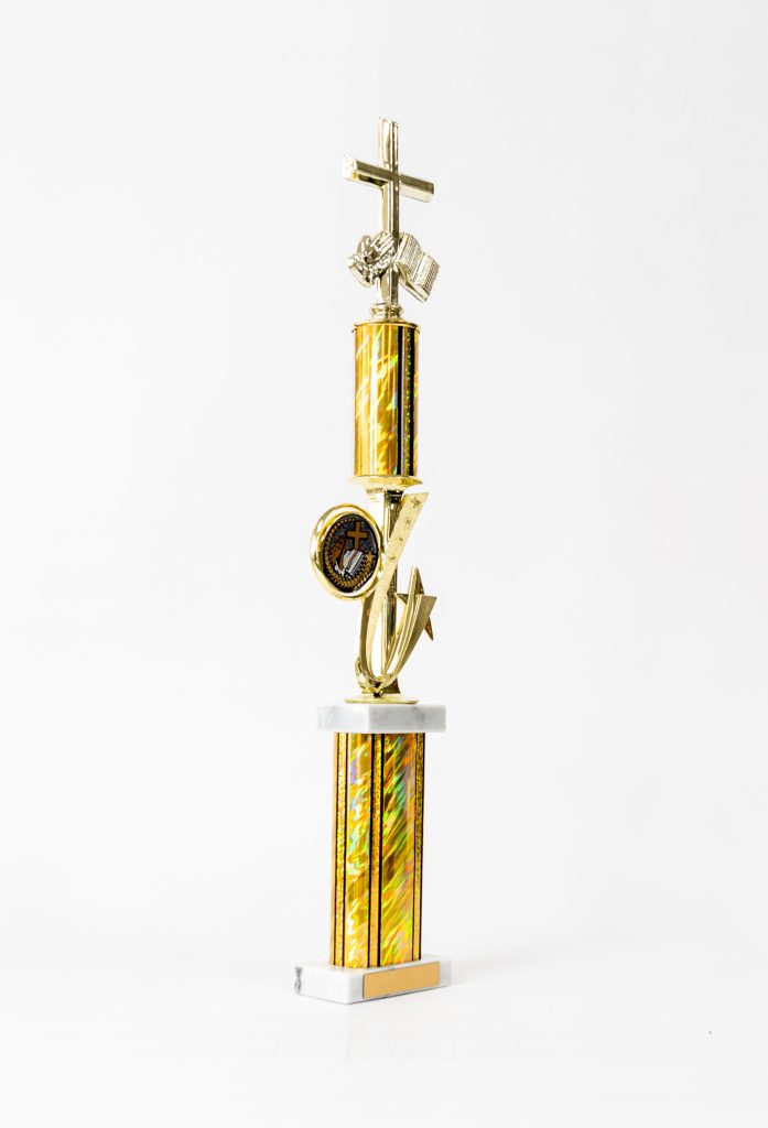 Shooting Star Spinning Riser Round and Wide Column Trophy - United Trophy