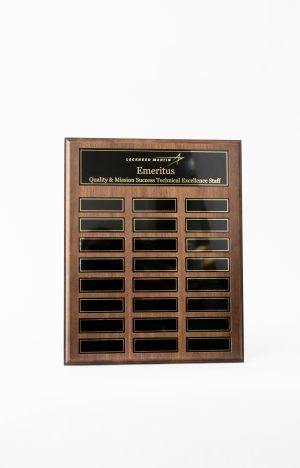 Large Walnut Perpetual Plaque with Magnetic Plates - United Trophy