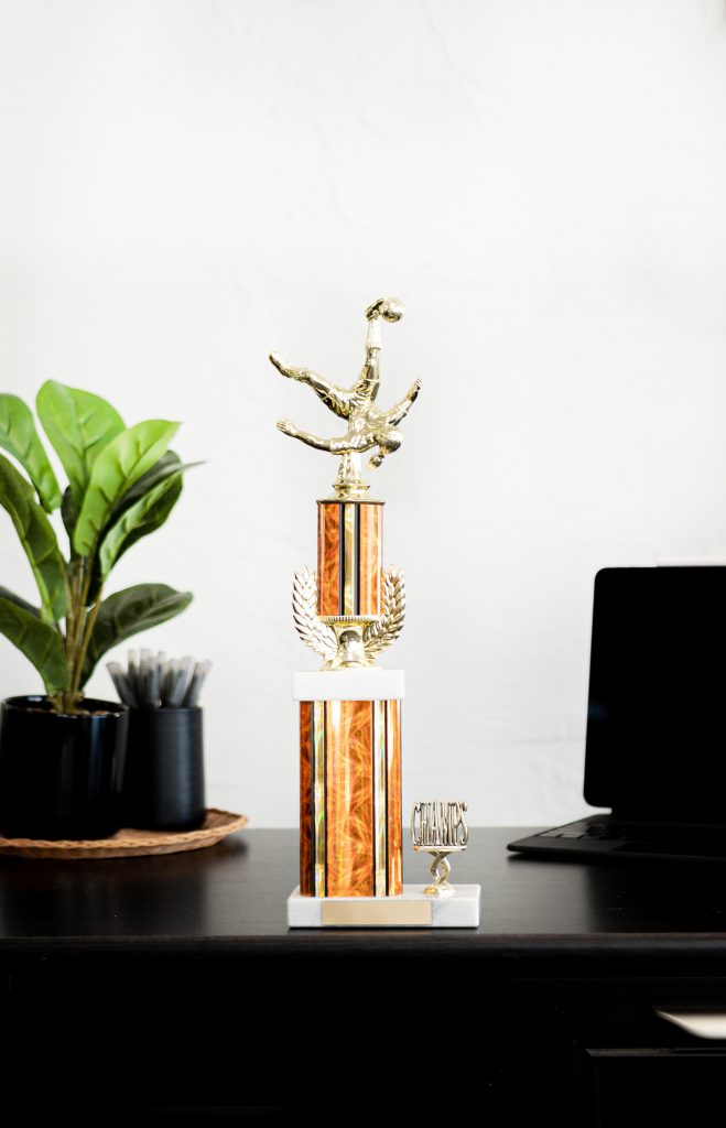 Tri Riser Round and Wide Column with Trim Trophy - United Trophy