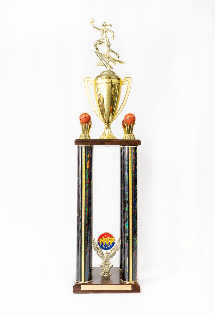 4 Post Trophy with Wood Slant Base - United Trophy