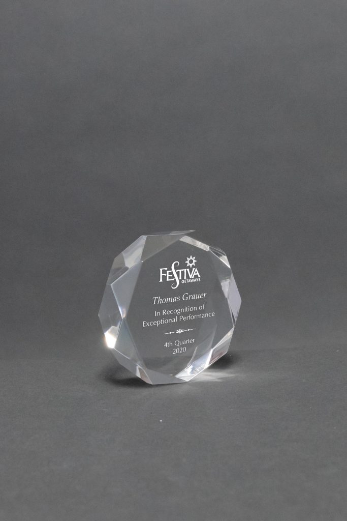 Octagon Acrylic Paperweight - United Trophy