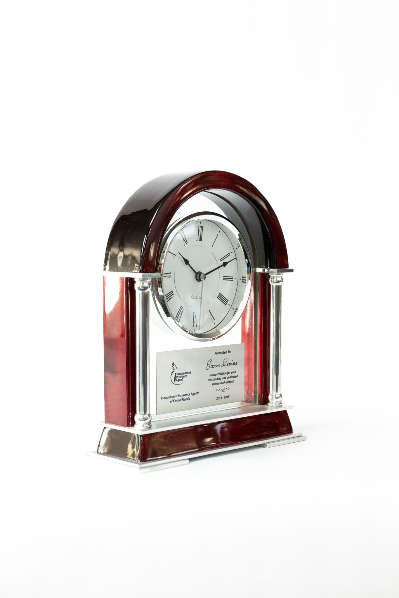 Rosewood Skeleton Mantle Clock - United Trophy