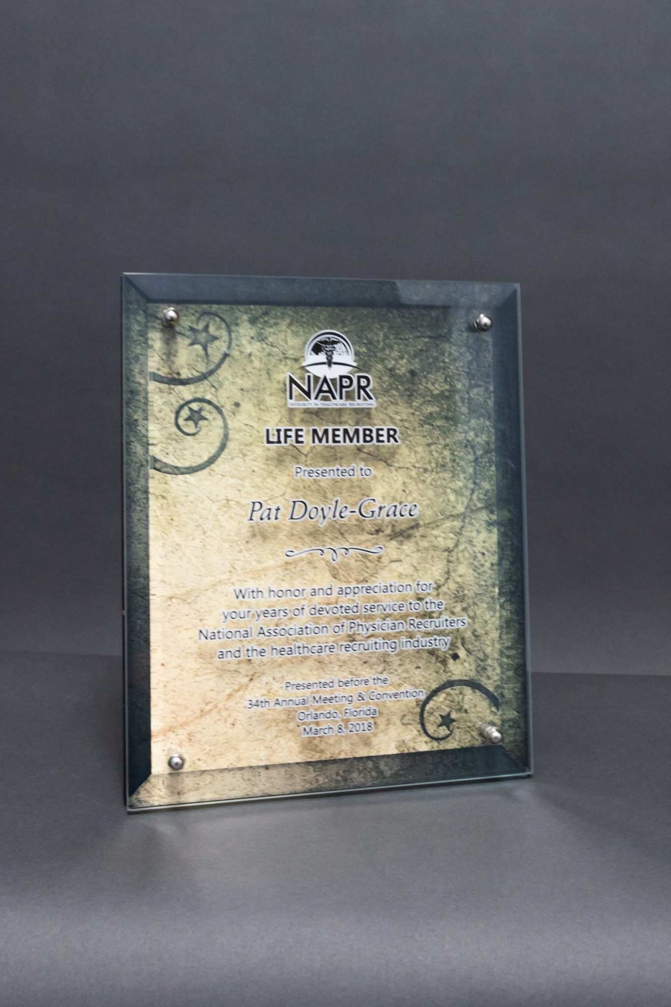 Digital Color Glass Dual Layer Standoff Plaque with Full Color ...